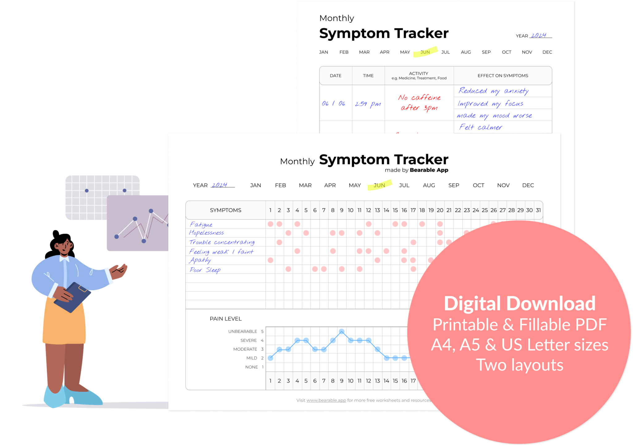Free Symptom Tracker Worksheet & Medical Planner - Bearable